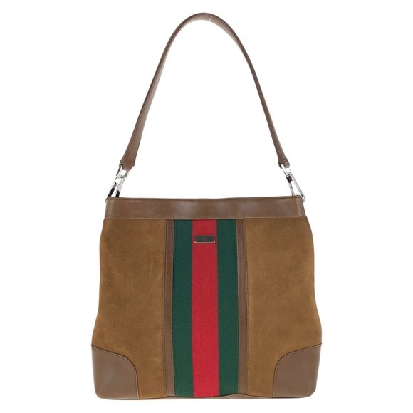 Gucci | Bags | Gucci Gucci Sherry Line Brown Silver Hardware Suede ...